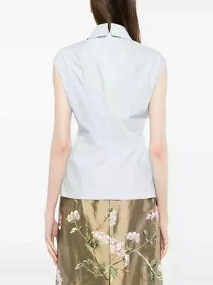 AO YES Collared Sleeveless Blouse