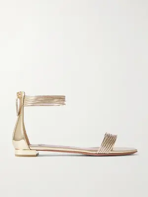 AQUAZZURA Sway Metallic-leather Sandals - Gold