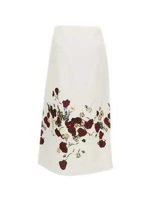 Khaite Floral-print Midi Skirt