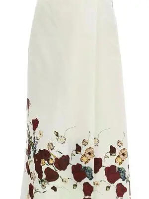 Khaite Floral-print Midi Skirt
