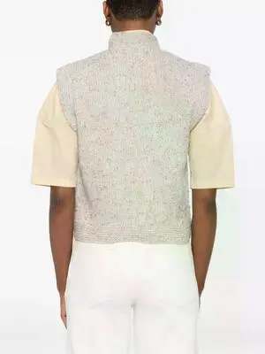 FORTE_FORTE Sleeveless Tweed Knit Cardigan
