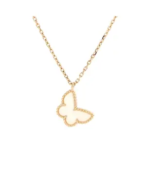 VAN CLEEF & ARPELS Sweet Alhambra Butterfly Pendant Necklace - Gold