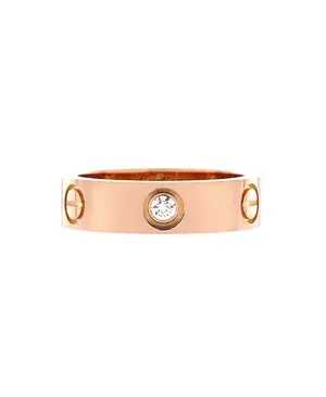 CARTIER Love 3 Diamonds Band Ring 18k Rose Gold With Diamonds - Pink