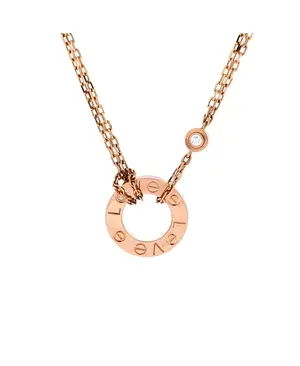 CARTIER Love Pendant Necklace 18k Rose Gold And Diamonds - Pink