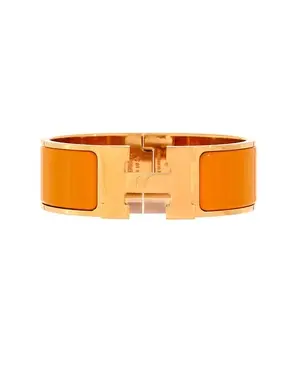 HERMES Wide Clic Clac H Bracelet - Enamel/silver Tone