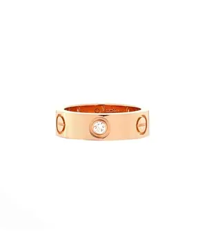 CARTIER Love 3 Diamonds Band Ring 18k Rose Gold With Diamonds - Pink