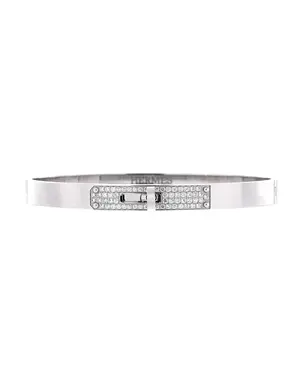 HERMES Small Kelly Bracelet In 18K White Gold With Pave Diamonds