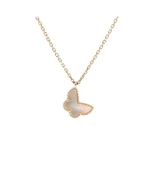 VAN CLEEF & ARPELS Sweet Alhambra Butterfly Pendant Necklace 18k And Mother Of Pearl, 15.75 - Gold