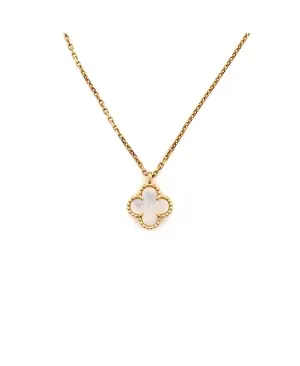 VAN CLEEF & ARPELS Sweet Alhambra Pendant Necklace 18k And Mother Of Pearl 15.75 - Gold