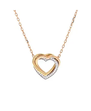 CARTIER Trinity De Heart Pendant Necklace 18k Tricolor With Diamonds - Gold