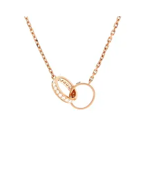 CARTIER Love Interlocking Necklace In 18k Rose Gold With Diamonds - Pink