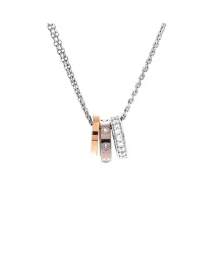 CARTIER Love 3 Ring Pendant Necklace - Pink/white