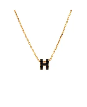 HERMES Mini Pop H Pendant Chain Necklace - Enamel/silver Tone