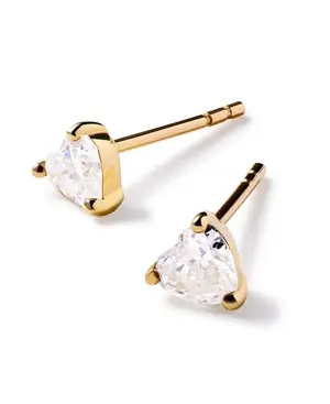 ANA LUISA Solid Yellow Gold Heart Stud Earrings - Gold/diamond