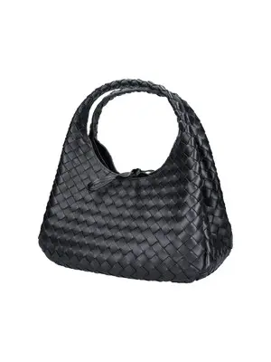 Bottega Veneta Medium Campana Handbag - Black