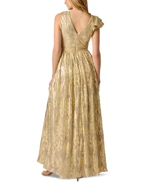 Adrianna Papell Metallic Ruffled Dress