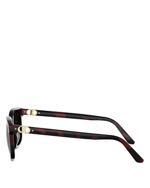 Dior Petit Cd Rectangular Sunglasses - Red Havana/smoke