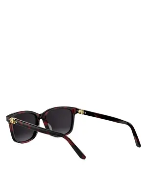 Dior Petit Cd Rectangular Sunglasses - Red Havana/smoke