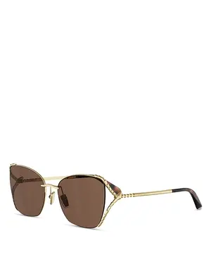 BVLGARI Serpenti Viper Rectangular Sunglasses - Shiny Gold/solid Brown