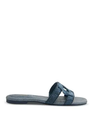 Simkhai Monogram Raffia Sandals