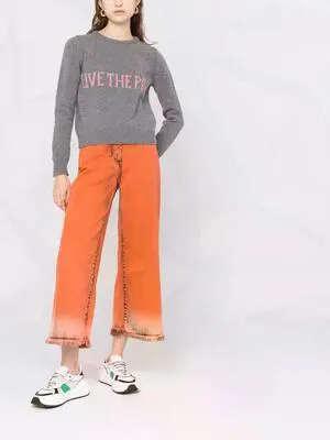 Alberta Ferretti Cashmere-virgin Wool Blend Intarsia Knit Jumper