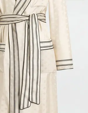 Dolce & Gabbana Logo And Stripe-print Twill Robe