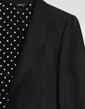 Dolce & Gabbana Single-breasted Sicilia Light Jacket With Micro Pattern Jacquard