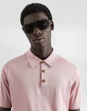 Dolce & Gabbana Silk Polo Shirt - Pink
