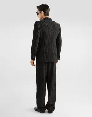 Dolce & Gabbana Virgin Wool Trousers With Embroidery