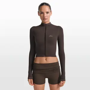 Stretchy Cropped Athletic Jackets