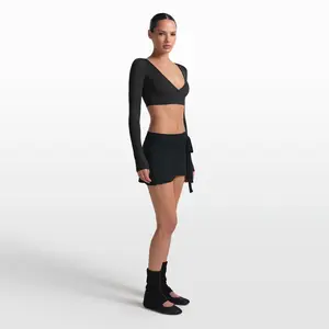 Nike Skims Stretch Knit Wrap Skirt - Black