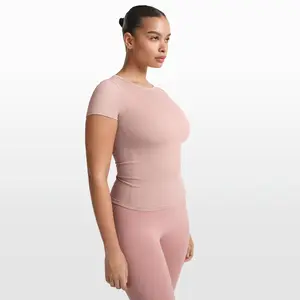 Nike Ribbed Seamless Short-sleeve Top - Pink