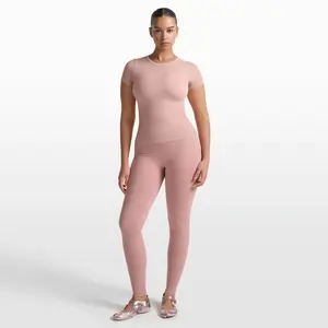 Nike Ribbed Seamless Short-sleeve Top - Pink