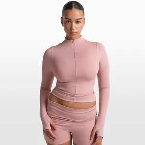 Female Activewear Mock Neck Tops