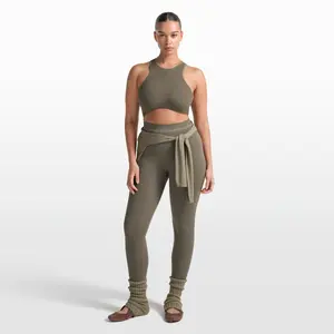Nike Skims Ribbed Seamless High-waisted 26" Leggings - Brown