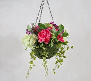 WICKER PARK 16' Mixed Floral Cascading Hanging Basket - One-color