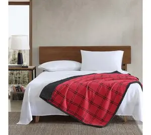 Eddie Bauer Kettle Falls Plaid Red Cotton 50'x6 0' Throw - One-color