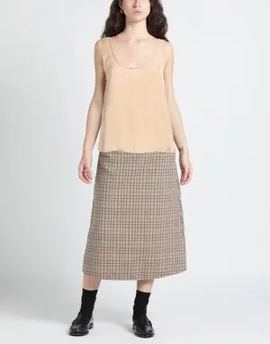 TWINSET Viscose Jacquard Scoop Neck Sleeveless Top - Beige