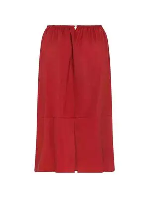 Carven Gathered-waist Midi Skirt - Red