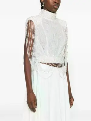 M.MARQUISE Beaded Fringe Sleeveless Blouse
