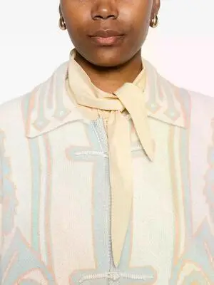 FORTE_FORTE Floral-print Collared Cardigan