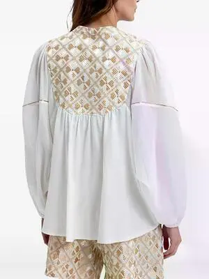 Greek Archaic Kori Geometric-pattern Blouse