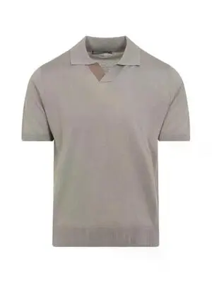 Canali Collar-detail T-shirt - Grey
