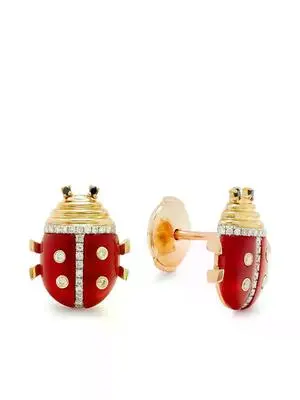 Yvonne Léon Ladybug Diamond Earrings - Gold
