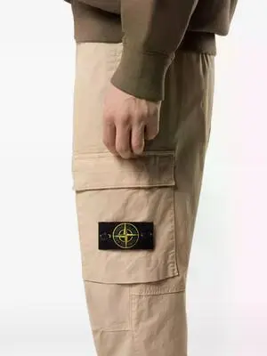 Stone Island Logo-Patch Cargo Trousers Neutrals