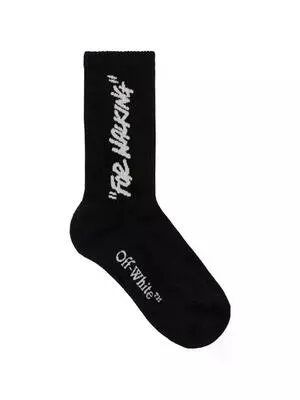 Off-White Quote Mid-calf Socks - Black