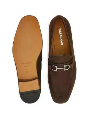 FERRAGAMO Moccasin With Gancini Ornament - Brown