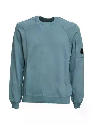 C.P. COMPANY Crewneck Sweater With Lens Detail - Blue
