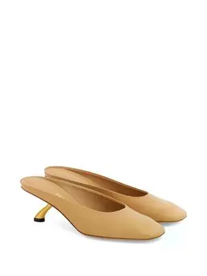 FERRAGAMO Sculptural Heel Mules - Neutrals