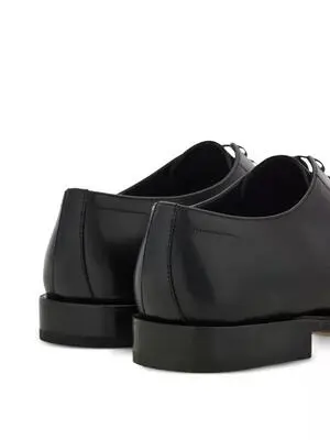 FERRAGAMO Calf Leather Derby Shoes With Blake Construction - Black
